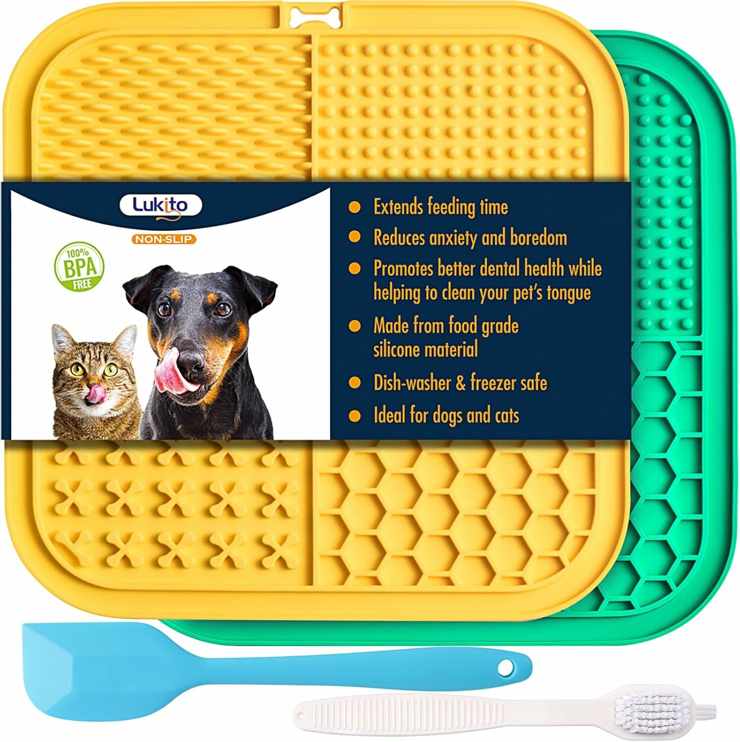 Lukito Lick Mat для Dogs & Cats 2 упаковки с присоски