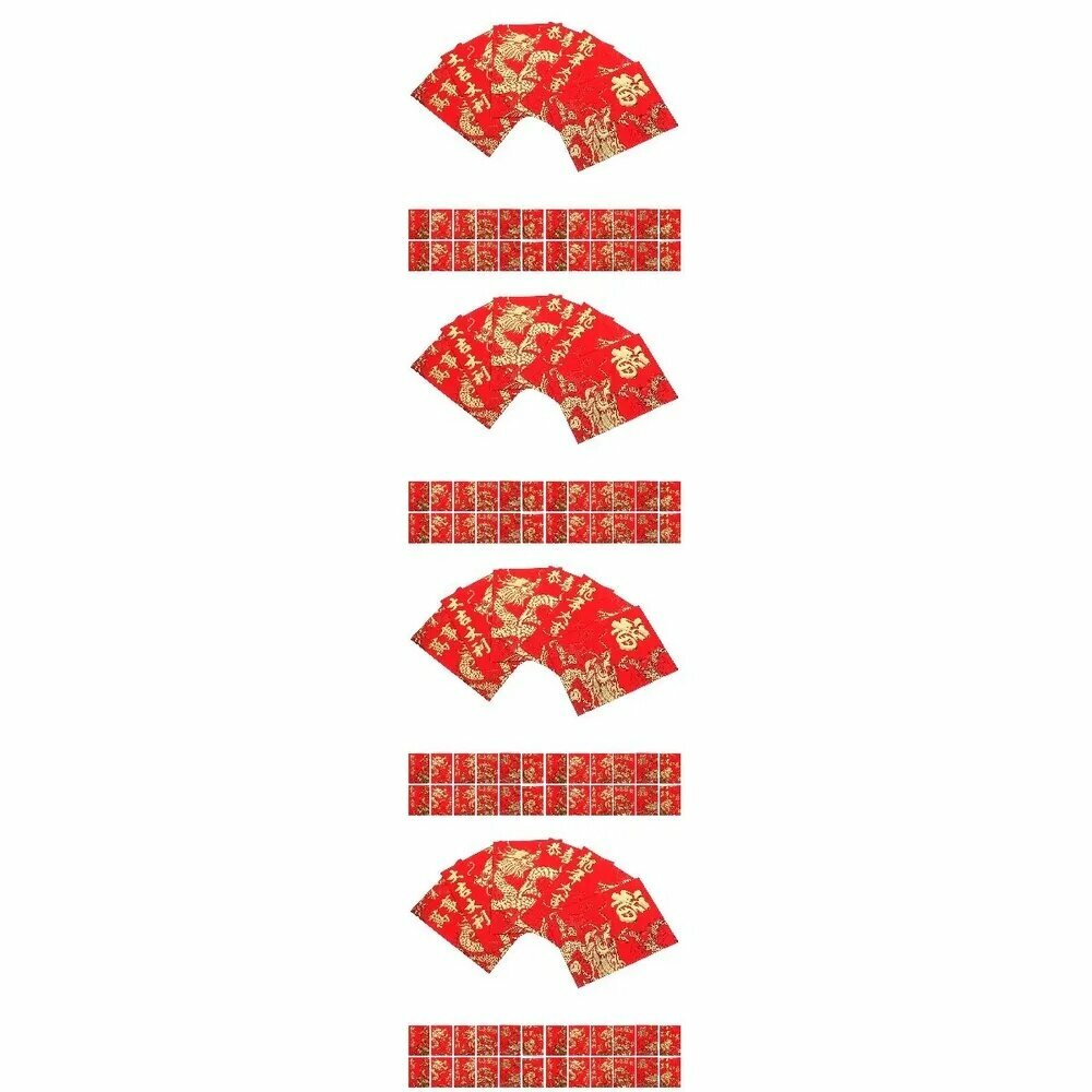 Традиционные красные бумажные конверты в наборе 240 штук для хранения денежных подарков