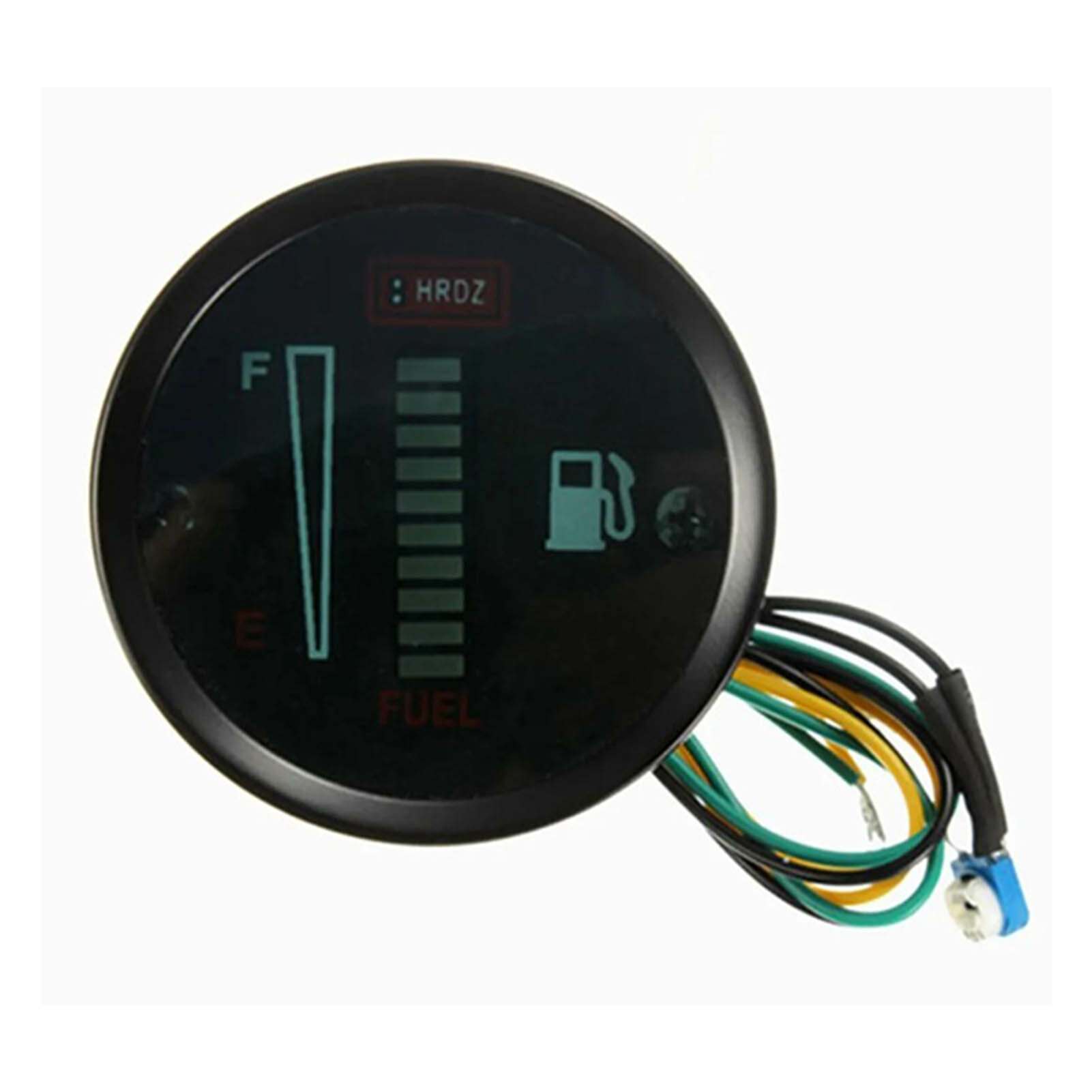Motorcycle Fuel Gauge 12V Tank Oil Level Meter with LCD Display 52mm Shell Diameter for Car Motorbike Modification