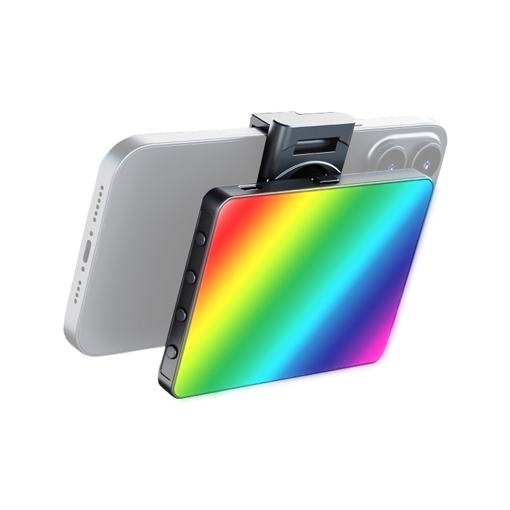 Лампа для фотографии M16 5W RGB портативная светодиодная 3000K-9900K цветовая температура бесконтактная регулировка яркости 72 светодиодных лампочек 20 эффектов освещения 1/4 дюймовые резьбовые отверстия батарея 1500mAh встроенная с держателем для