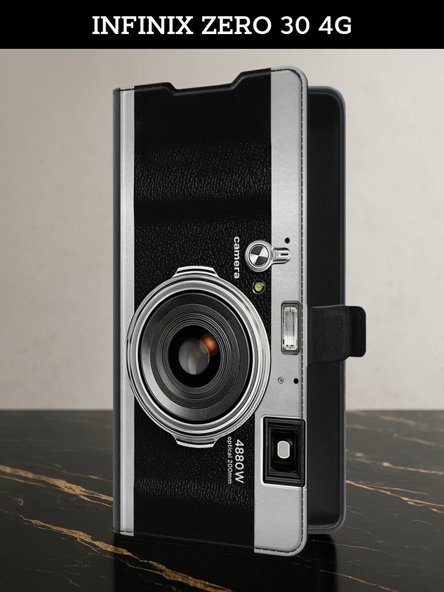 Чехол-книжка на Infinix Zero 30 4G (Инфиникс Зеро 30 4G) с картой эстетичный