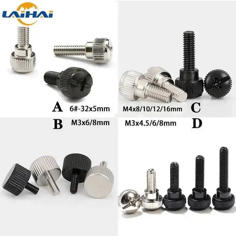 5 шт. винты JARBLUE 6#-32 M3 M4 черные, серебристые, углеродистая сталь M3x10mm, black type D