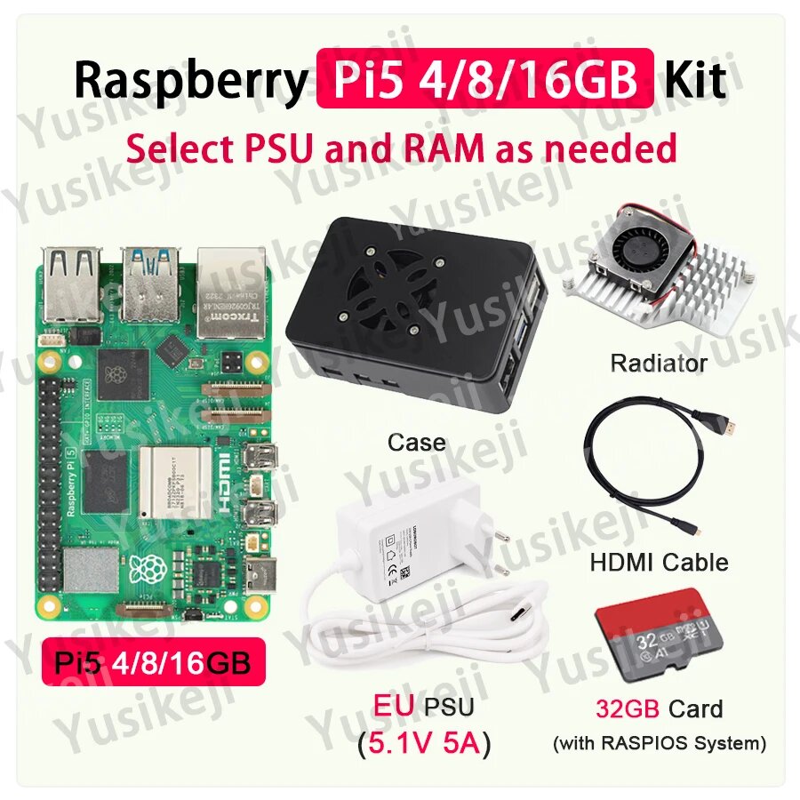 Набор Raspberry Pi 5 16GB с EU PSU