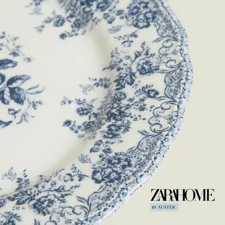 ZARA HOME Тарелка "FLORAL EARTHENWARE" 16 см 1 шт синий