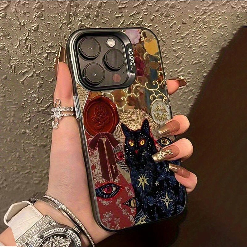 Черный матовый чехол «Кошачий глаз разума» для Samsung Galaxy S25 S24 S23 S22 Ultra Galaxy S25 Ultra