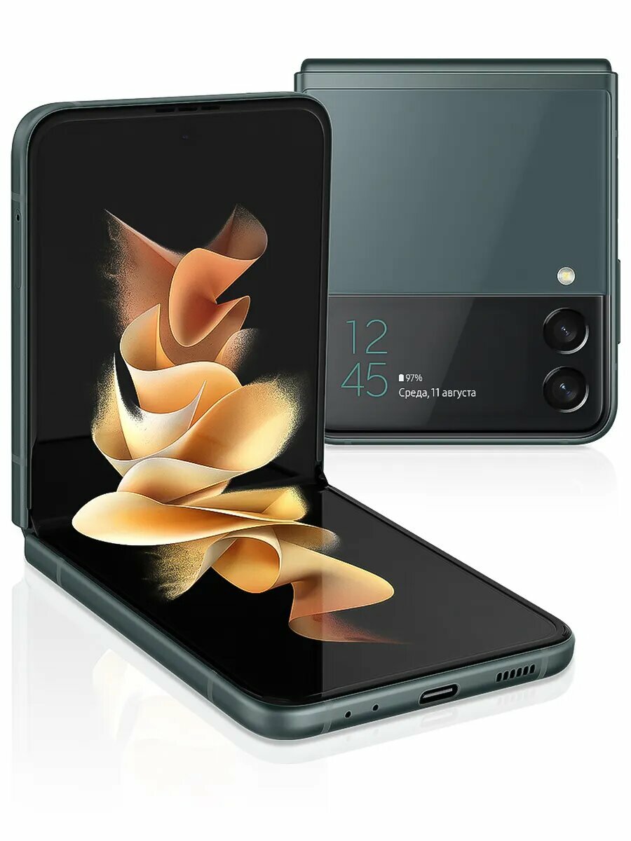 Samsung Смартфон Galaxy Z Flip3 5G Global 8/256 ГБ, 100% Поддержка русского языка, совершенно новый, зеленый