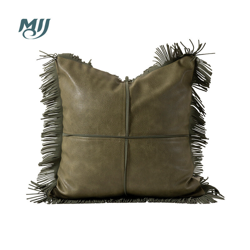 Подушка для дивана, высококачественная, в стиле нордического ретро, из искусственной кожи, для гостиной, подушка для окна, легкая роскошь, офисная подушка для поясничной поддержки