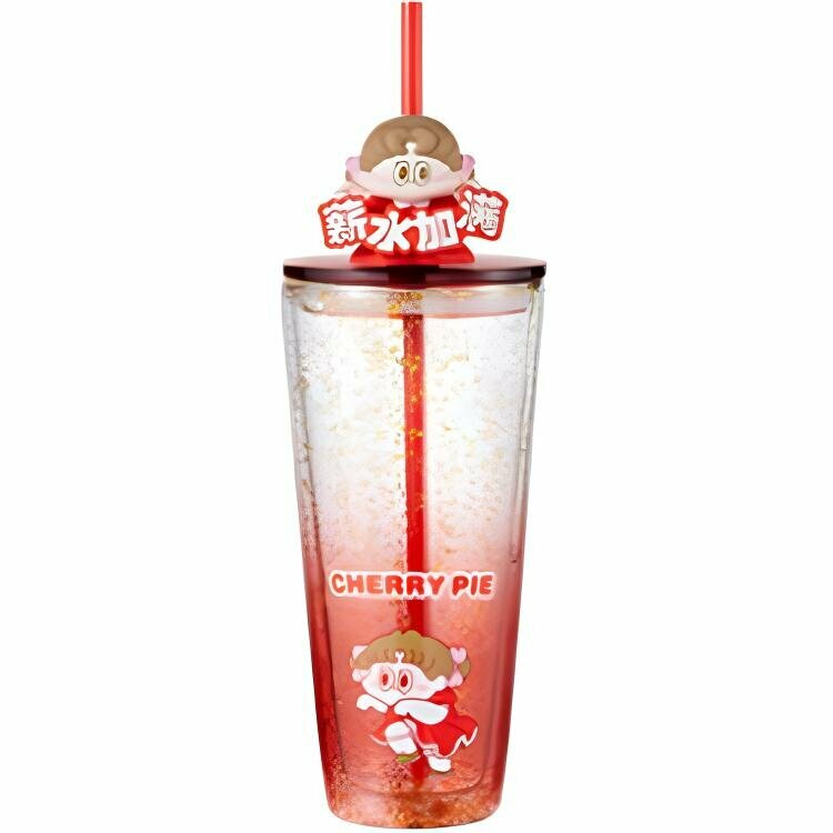 POP MART Коллекция Part-Time Everyday Соломенная чашка Cherry Pie, transparent