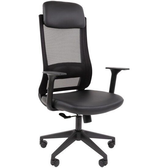 Кресло офисное Chairman 500LT Россия экокожа черный/TW-01 черный