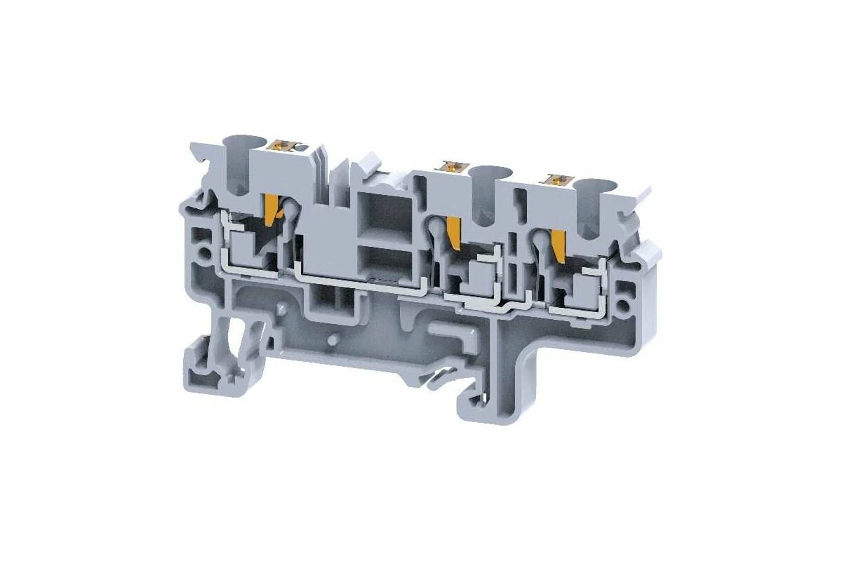 Клемма с 3-мя конт. push-in OptiClip4мм2 СP-4-TRIPLET-I-серый