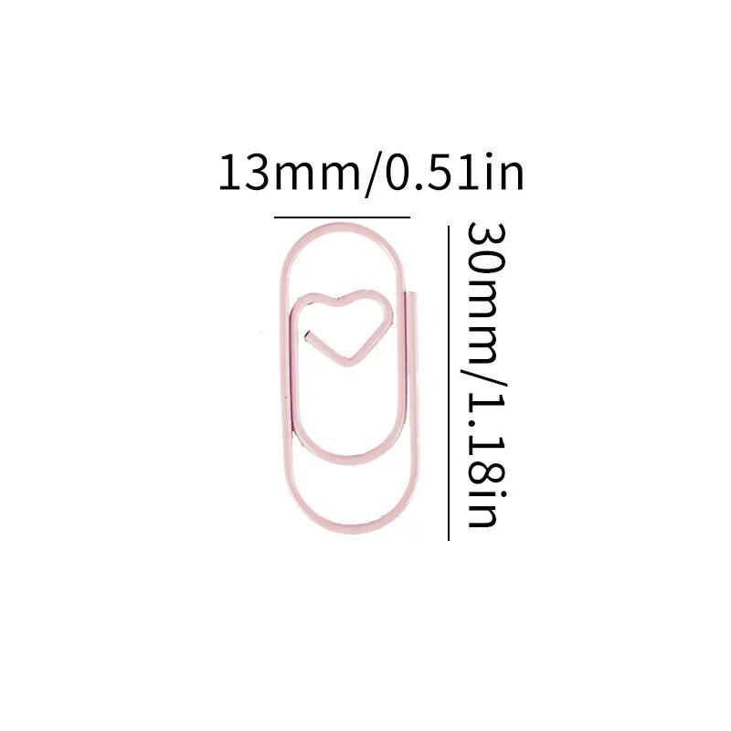 Набор из 10 розовых пластиковых скрепок с сердечком сакуры B