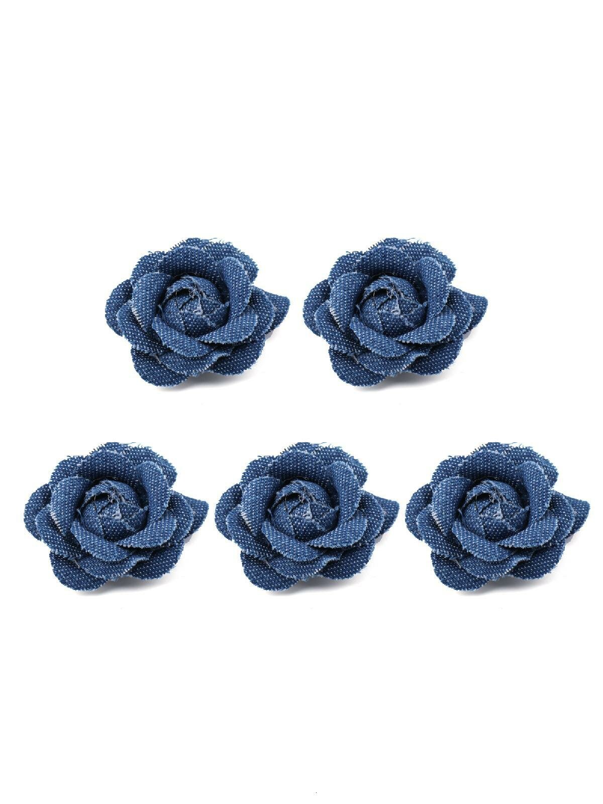 Корейские цветы из джинсовой ткани, 5 шт, F2
