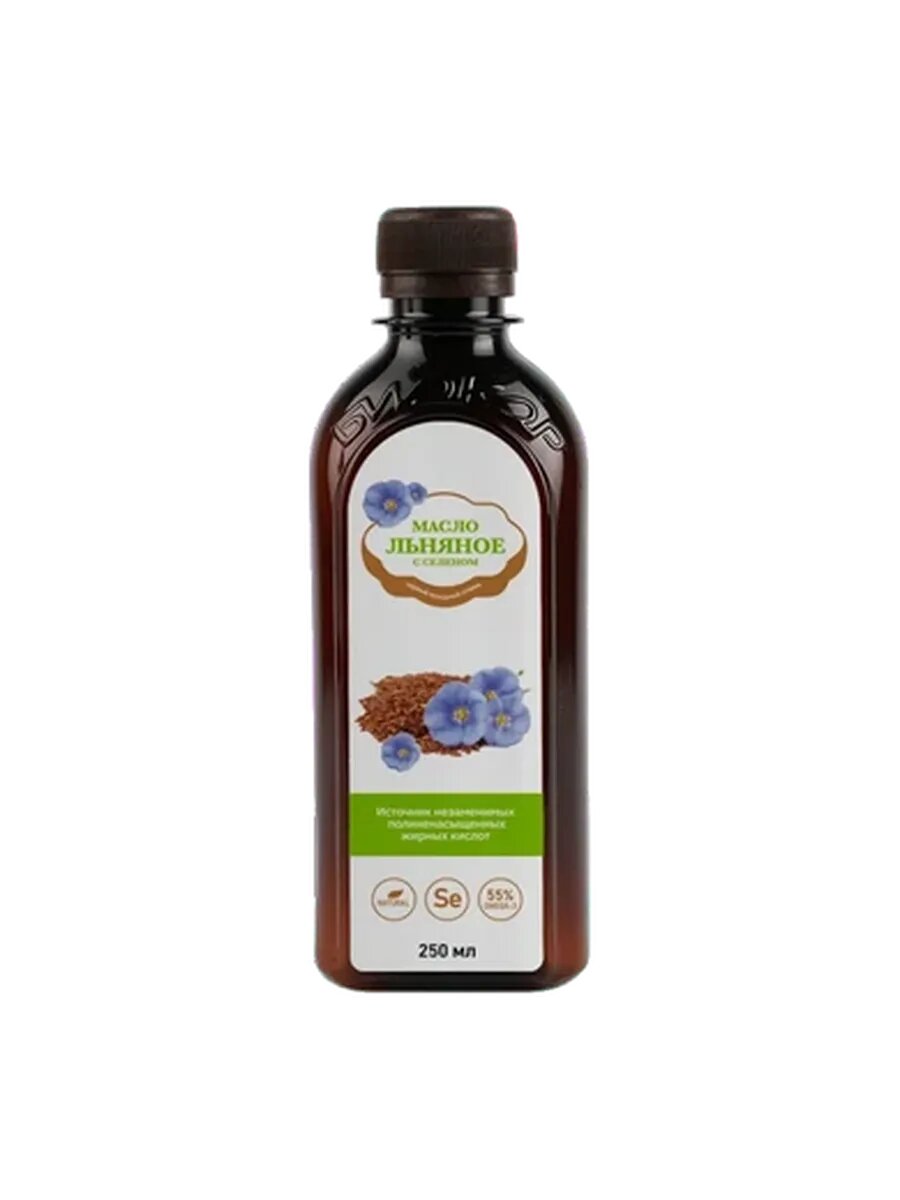 Льняное масло пищевое с селеном флакон 250мл