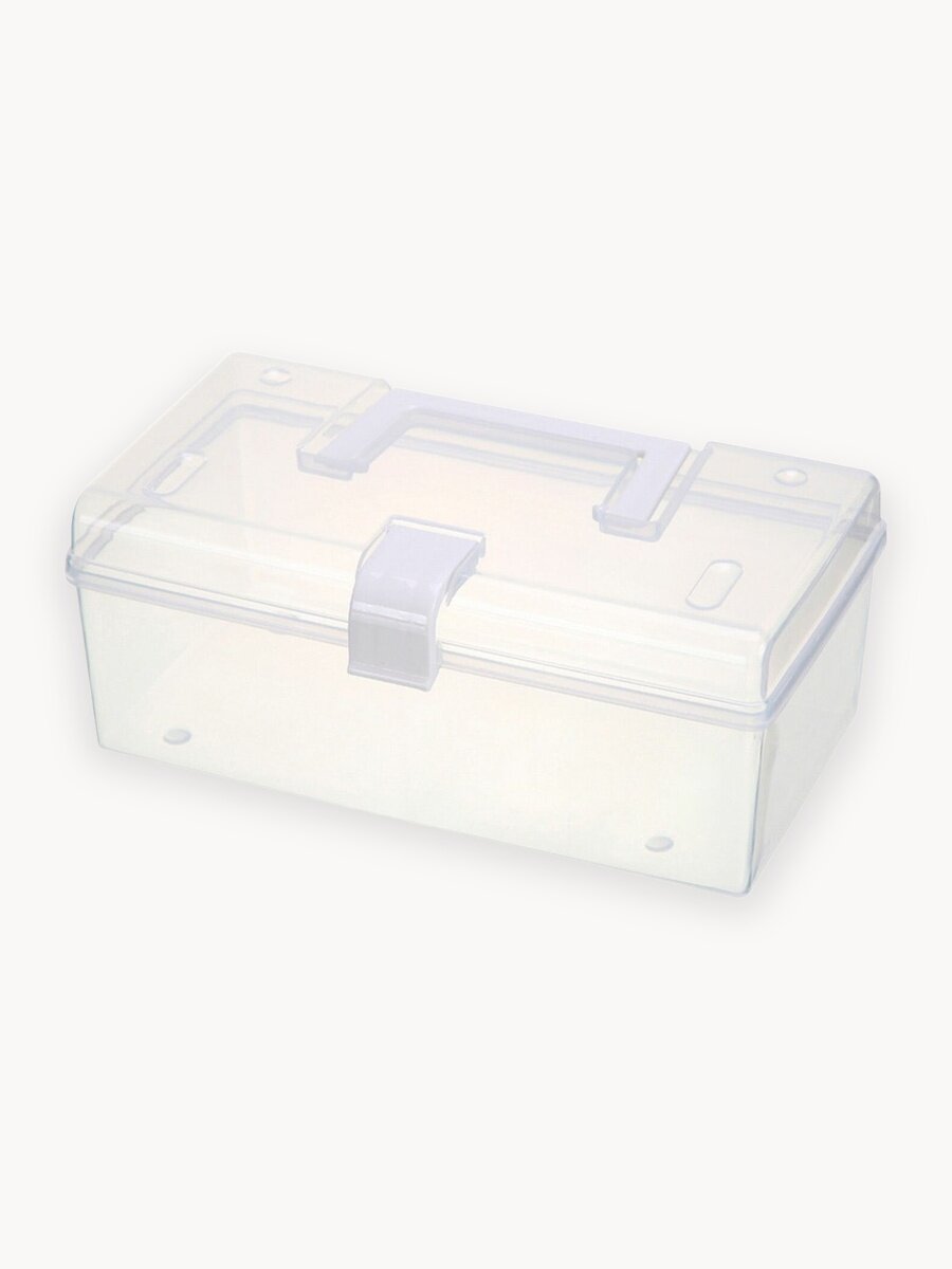 Прозрачный ящик для хранения большой емкости с ручкой, портативный настольный органайзер 23x11,5x9,5 см для дома, многофункциональный контейнер для хранения