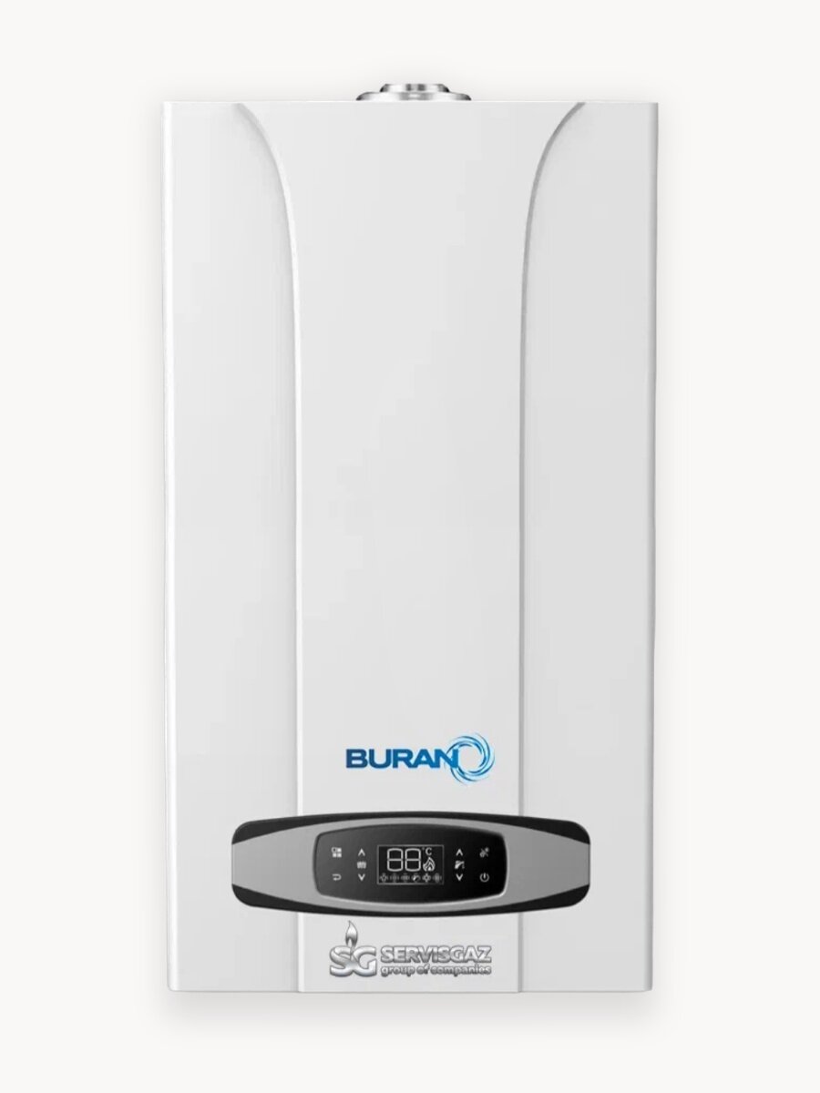 Настенный Котёл BURAN-16E 16 кВт двухконтурный 160 кв. м. с закрытой камерой сгорания (турбо)