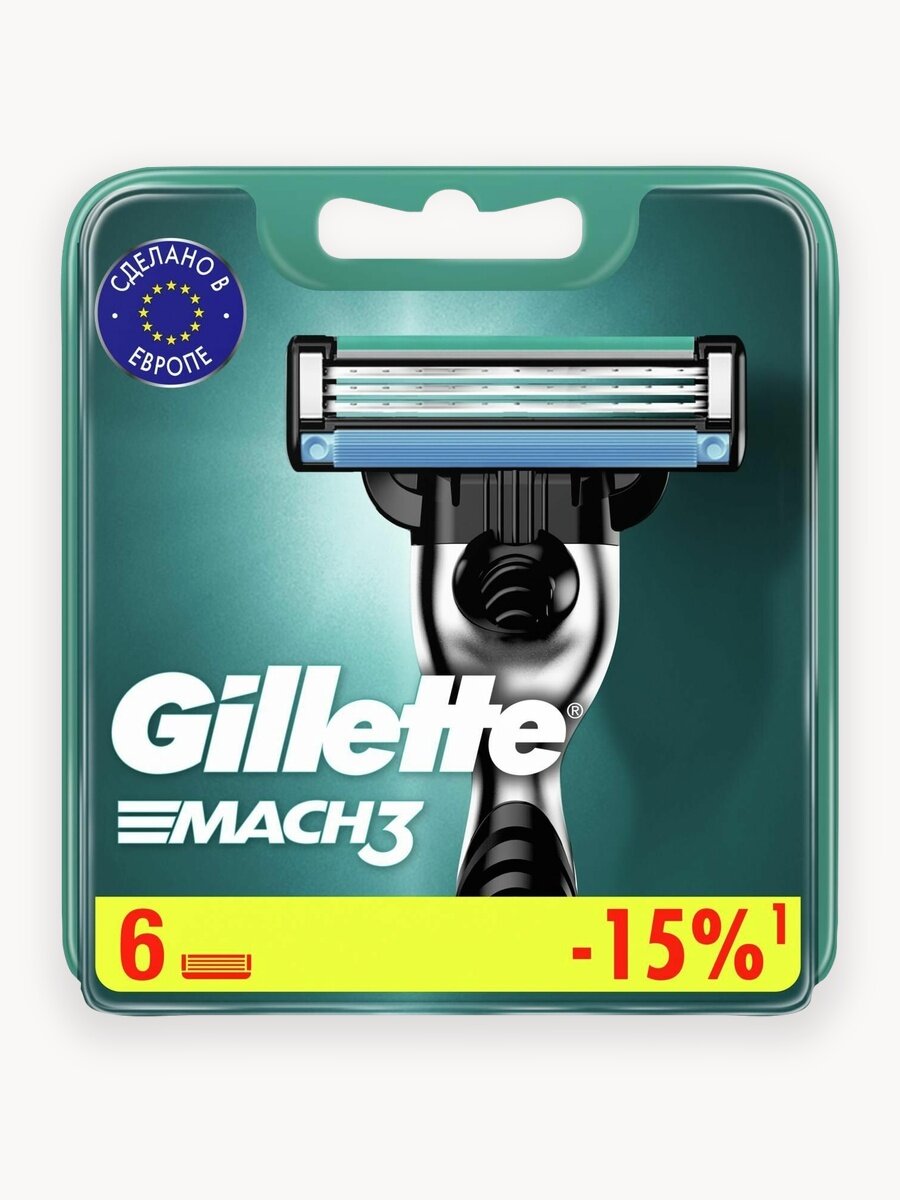 GILLETTE Кассеты для бритья Mach3, 6 шт.