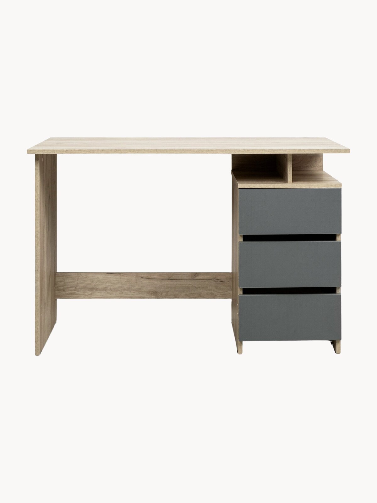 Стол письменный, компьютерный Санди 12.156 с тумбой и выдвижными ящиками, 115х60х75 см, Дуб серый CRAFT, Серый Графит