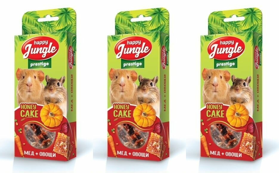 Happy Jungle Лакомство для грызунов Prestige Корзинки медовый микс, 3 шт в уп, 3 уп