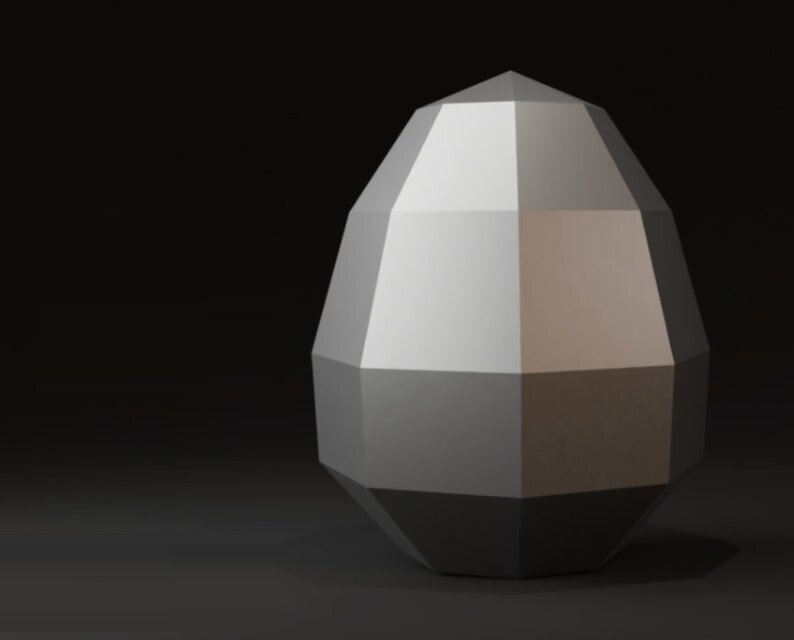 Полигональная фигура Яйцо, геометрический полигональный металлический декор интерьера