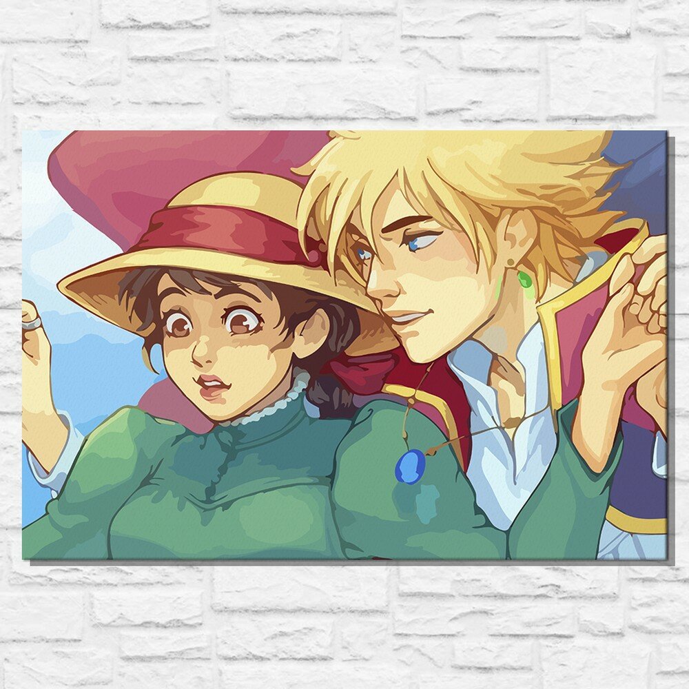 Картина по номерам на холсте аниме Ходячий замок Хаула (Миядзаки, фэнтези) - 13724 Г 60x40