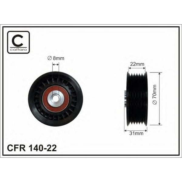 CAFFARO 140-22 (6012000770 / A6012000770) ролик натяж-ля ремня