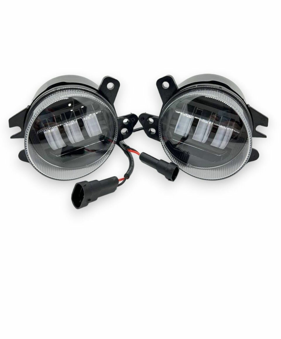 Противотуманные фары (LED) круглые, (ПТФ) 3 диода, Mercedes-Benz W169 рестайлинг, W245 рестайлинг, W211, W164