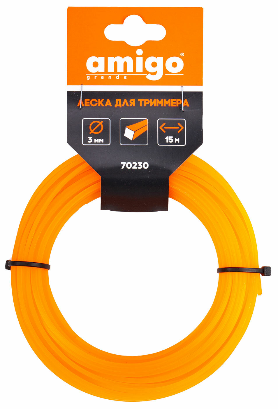 Леска для триммера Amigo 3 мм, квадрат, 15 м (70230)
