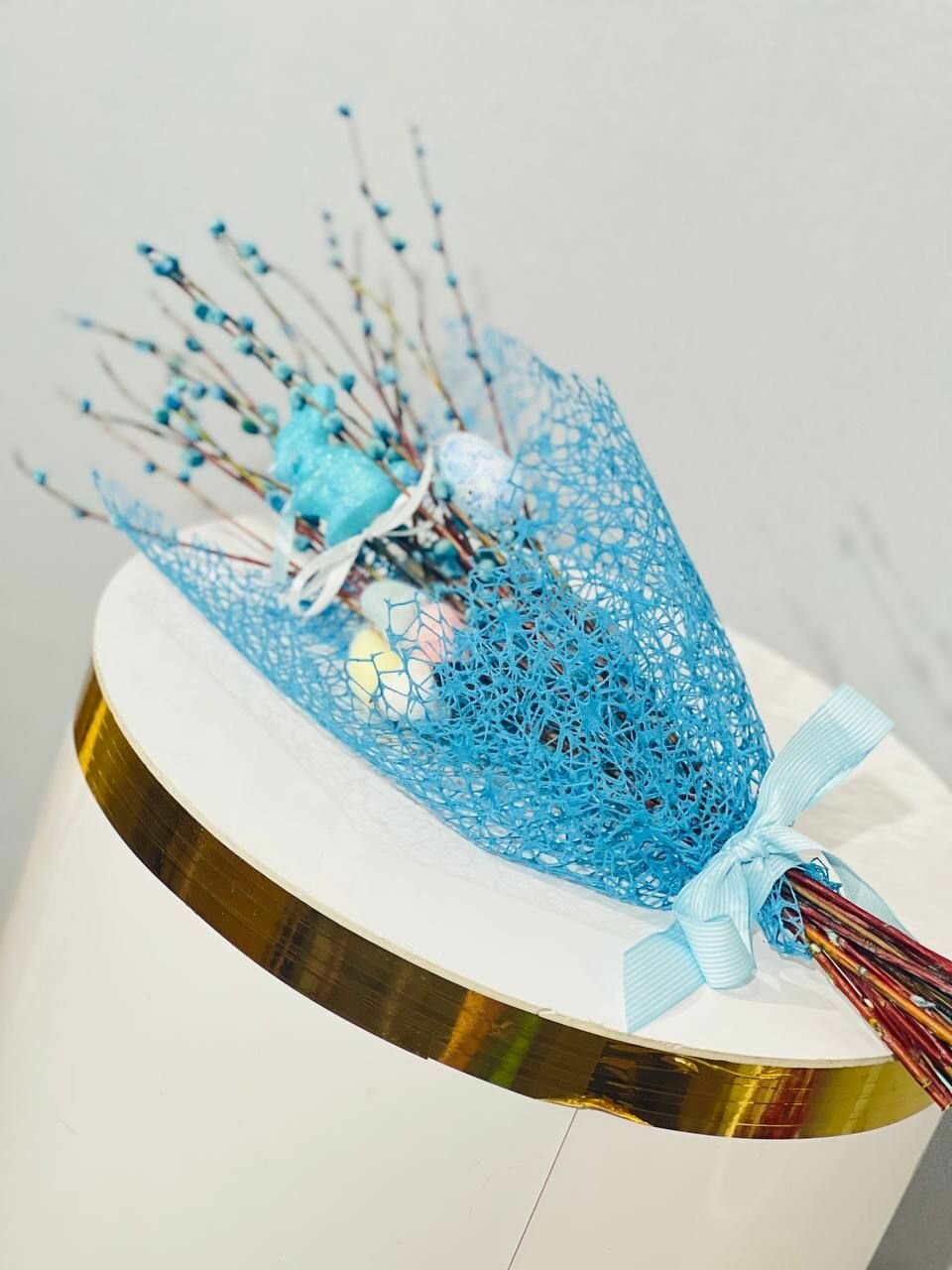 Пасхальный букет / Верба живая 21шт / Пасхальная композиция