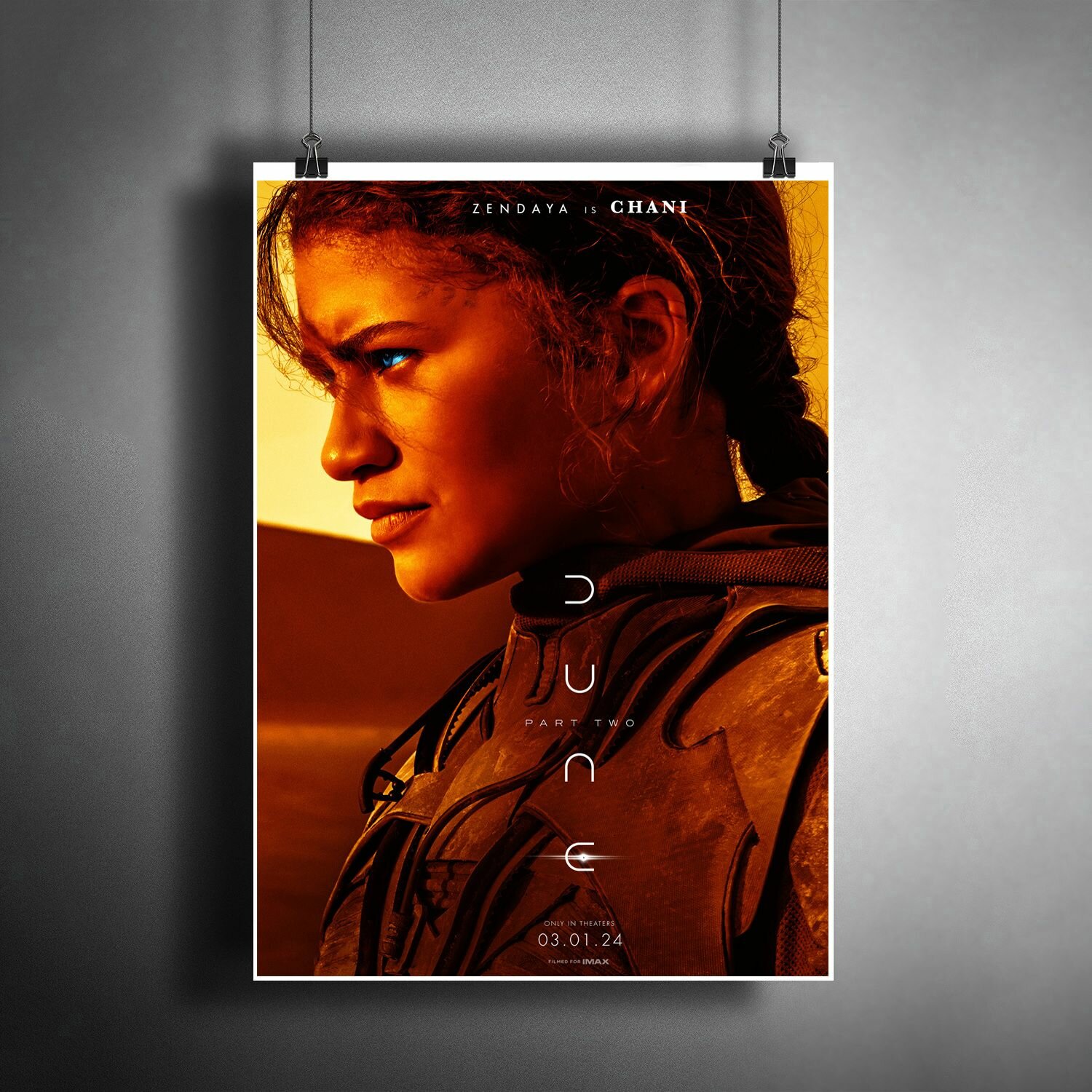 Постер плакат для интерьера "Фильм Дюна 2. Тимоти Шаламе. Зендея" / Декор дома, офиса, комнаты, квартиры, детской A3 (297 x 420 мм)