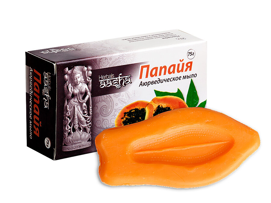 Папайя аюрведическое мыло, Aasha Herbals, 75 г.