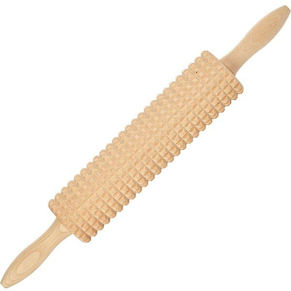 Скалка с зубцами; бук; D=65, L=450/250мм; нат. бук (Linden, Швеция)