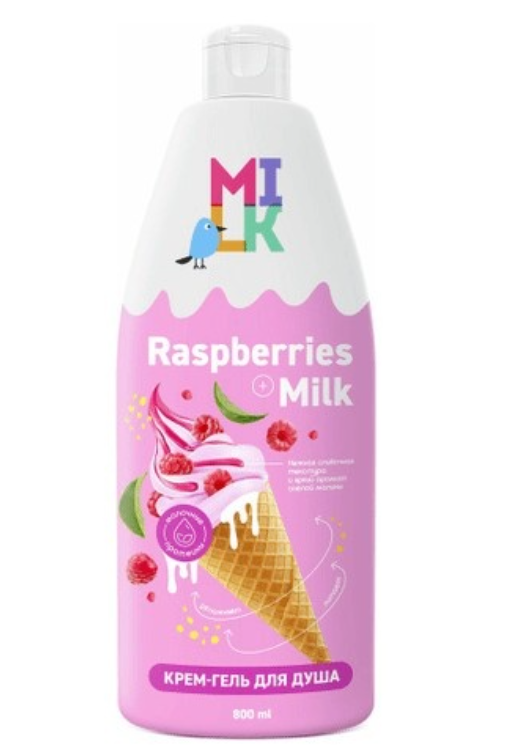 Крем-гель для душа Milk Молоко и малина, 800 мл