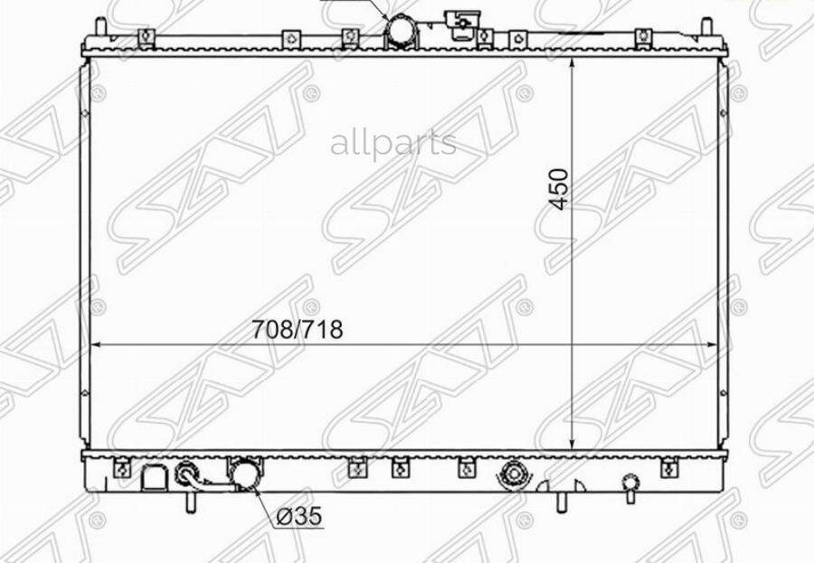SAT MC0009 Радиатор Mitsubishi Chariot Grandis 97-03