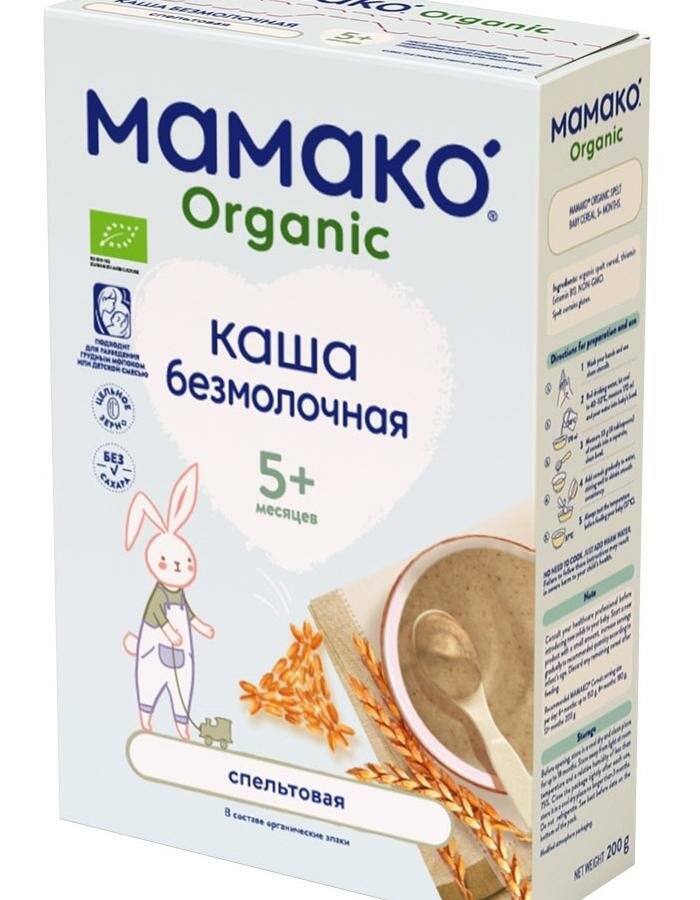 Каша Мамако Organic спельтовая безмолочная быстрорастворимая с 5 месяцев 200 г
