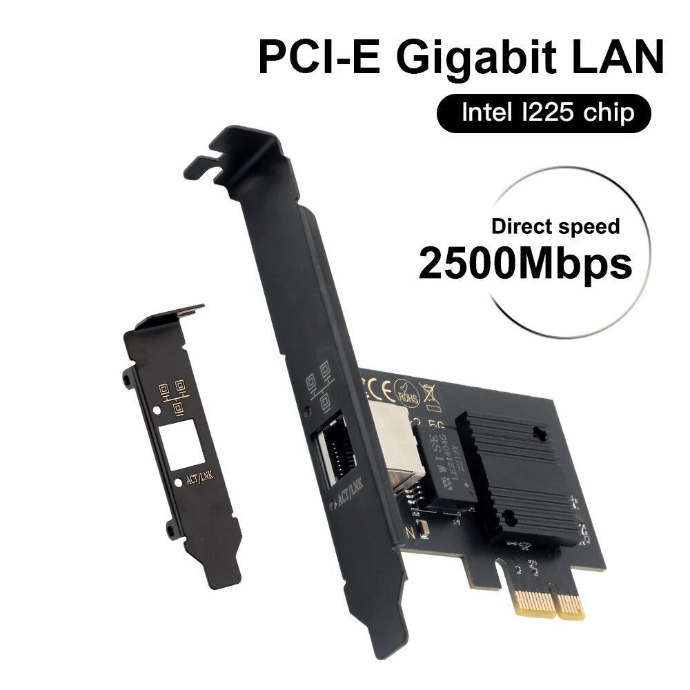 PCI-E Gigabit LAN карта Intel I225, 2500Mbps