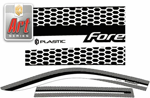 Дефлекторы боковых окон Subaru Forester 2018-2021 S5 Серия Art серебро