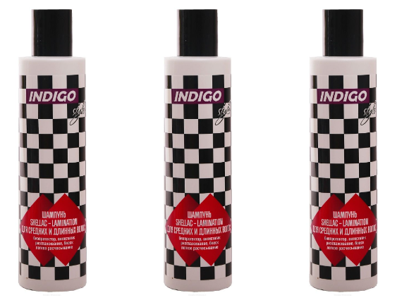 Шампунь Indigo Shellac Laminating для средних и длинных волос, 200 мл, 3 шт