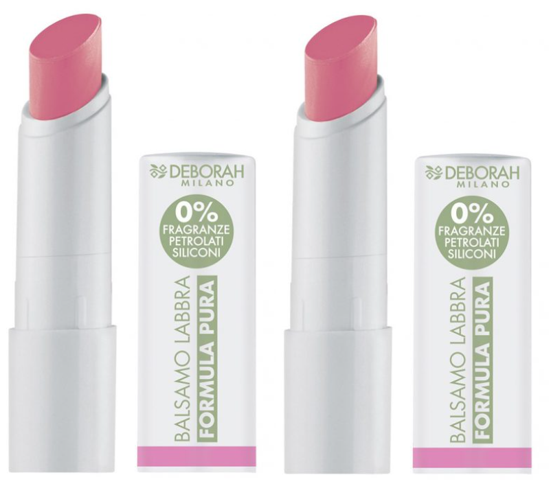 Помада-бальзам для губ Deborah Milano Formula Pura Lip Balm, тон 04 Розовый, 3,75 гр, 2 шт.
