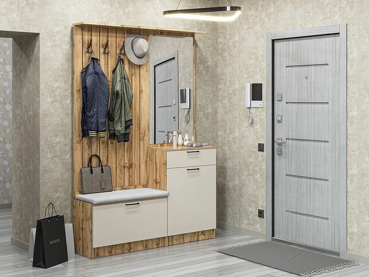 Прихожая Стиль 1400 мм, Бежевый матовый