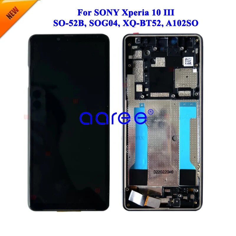 AMOLED Оригинальный ЖК-дисплей для Sony Xperia 10 III ЖК-дисплей для Sony Xperia 10 Blue With frame