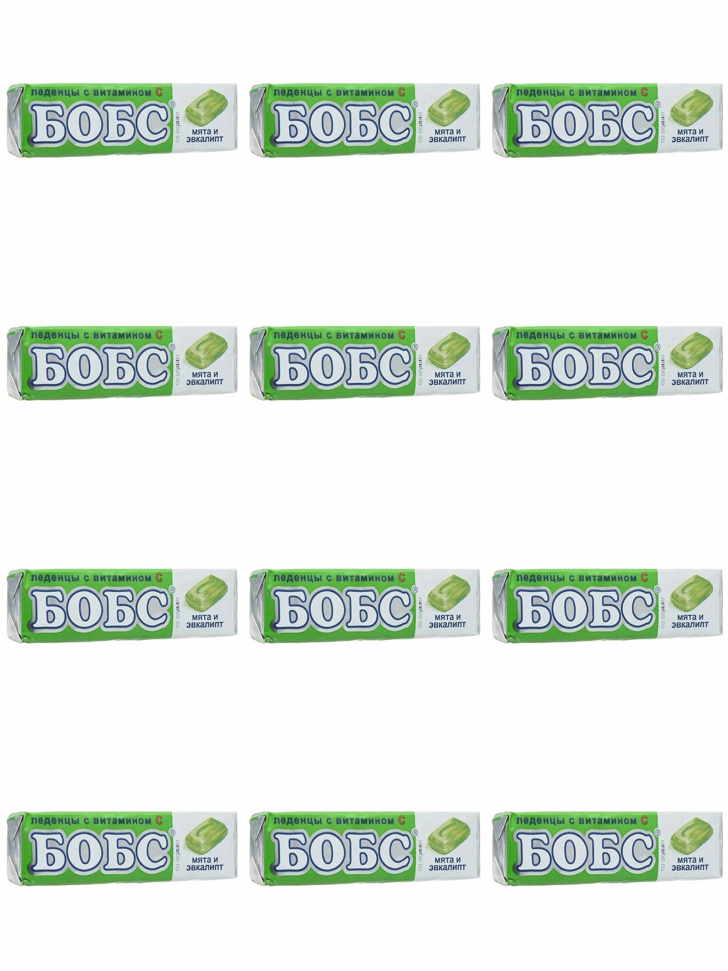 Bobs Леденцы мята с эвкалиптом с витамином С,35 г,12 шт