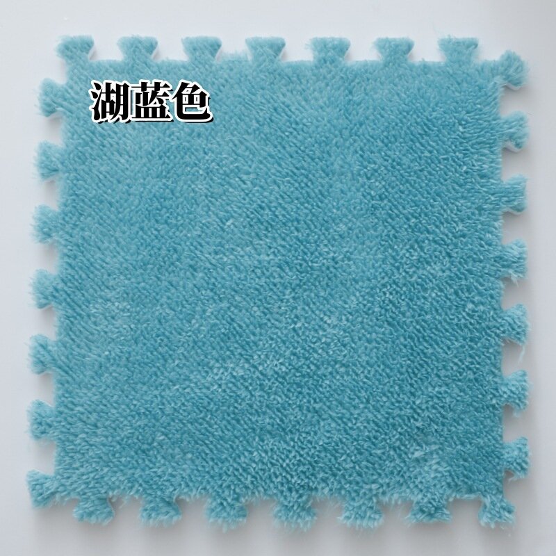 Мягкий небесно-голубой детский пенопластовый коврик 30x30 см толщиной 1.2 см нескользящие плитки с кромкой