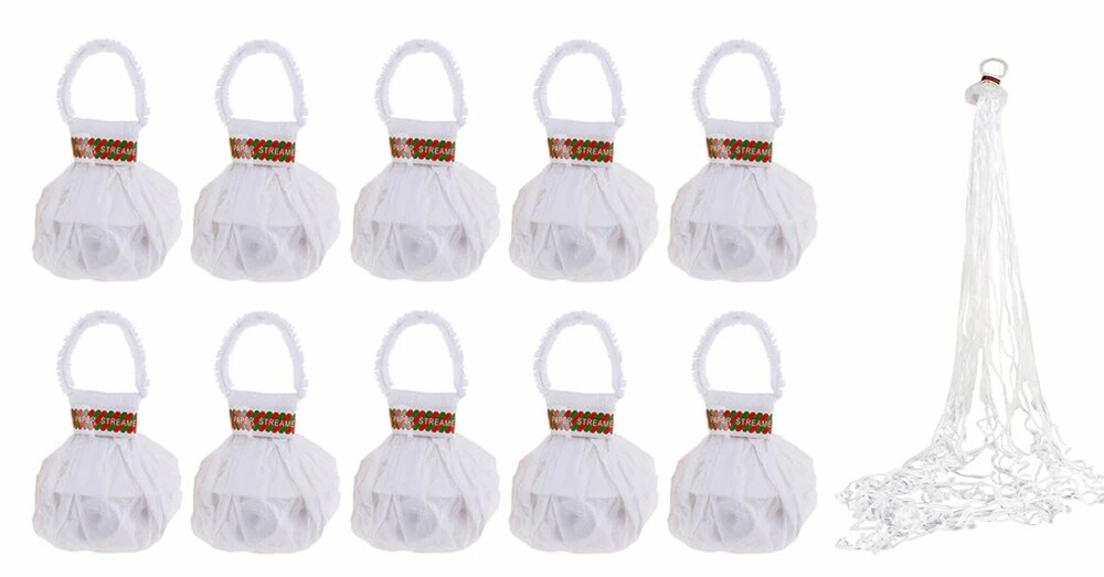 Бумажные хлопушки с конфетти для свадьбы 10 pack, white