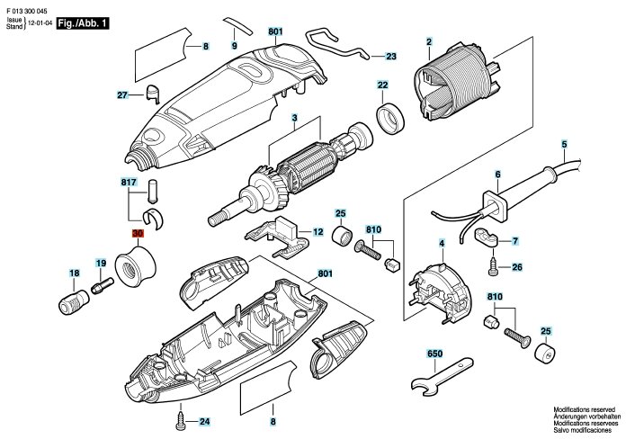 2610013854 Bosch Нос для Dremel 3000, Dremel 4000, Dremel 7750