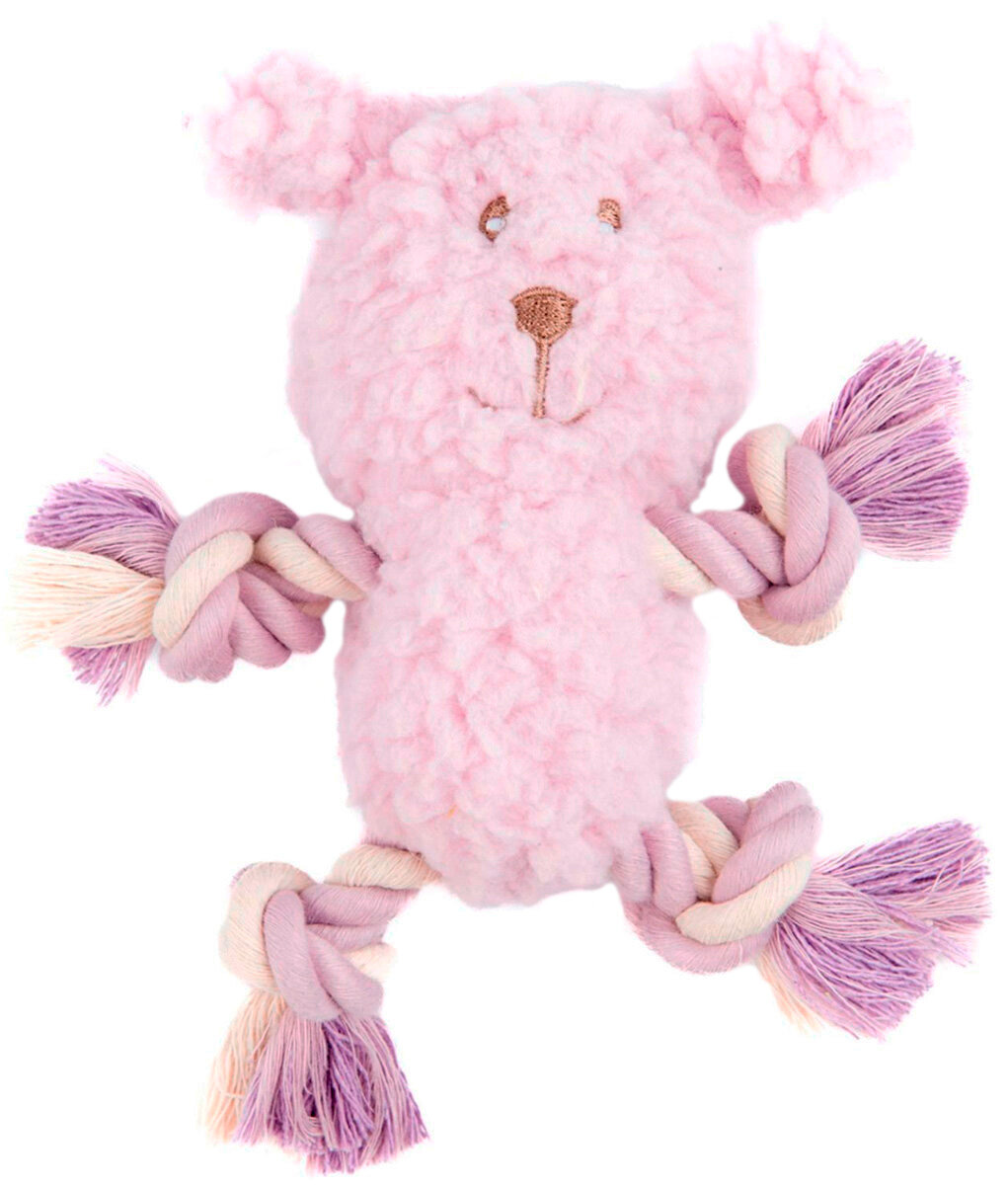 Игрушка для собак Aromadog Calm Собачка с канатами ароматизированная с пищалкой сиреневая 15 см 1 шт