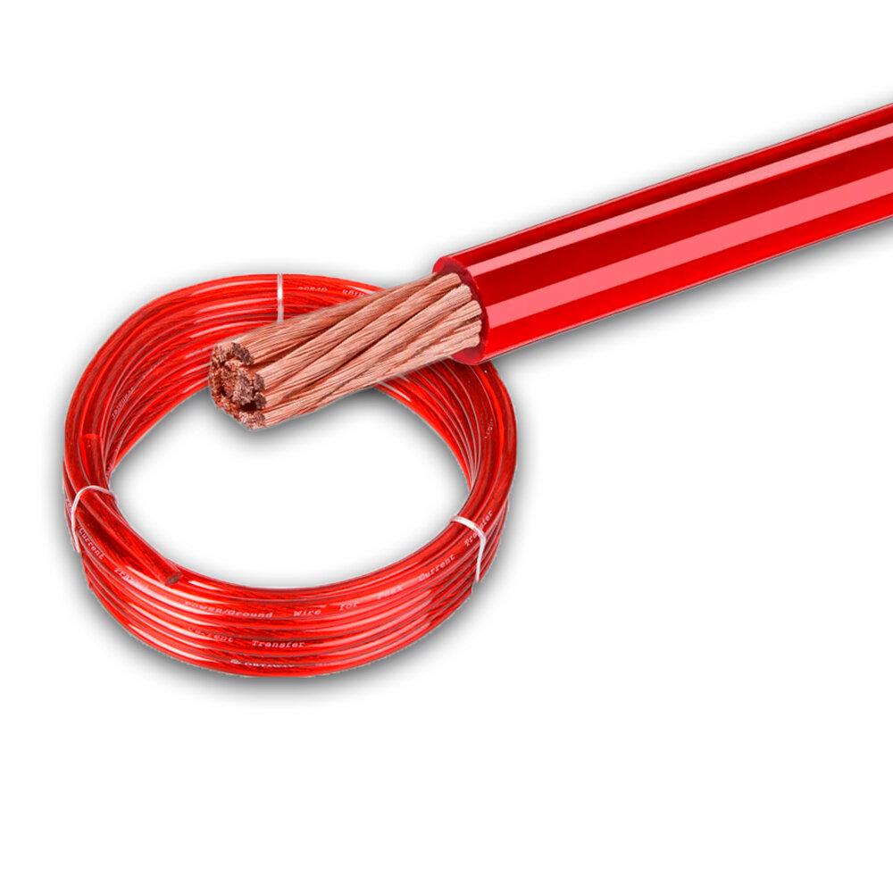 Авто силовой кабель Pro Legend, омедненный, 10 мм (7 Ga), красный, 10 м.