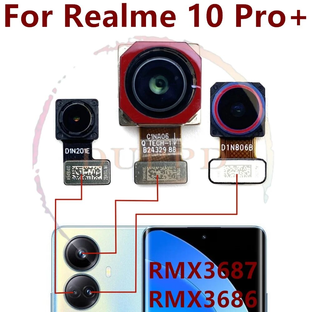Задняя камера для Realme 10 Pro + 10Pro RMX3630 оригинальный модуль Mian для 10 Pro plus Back all