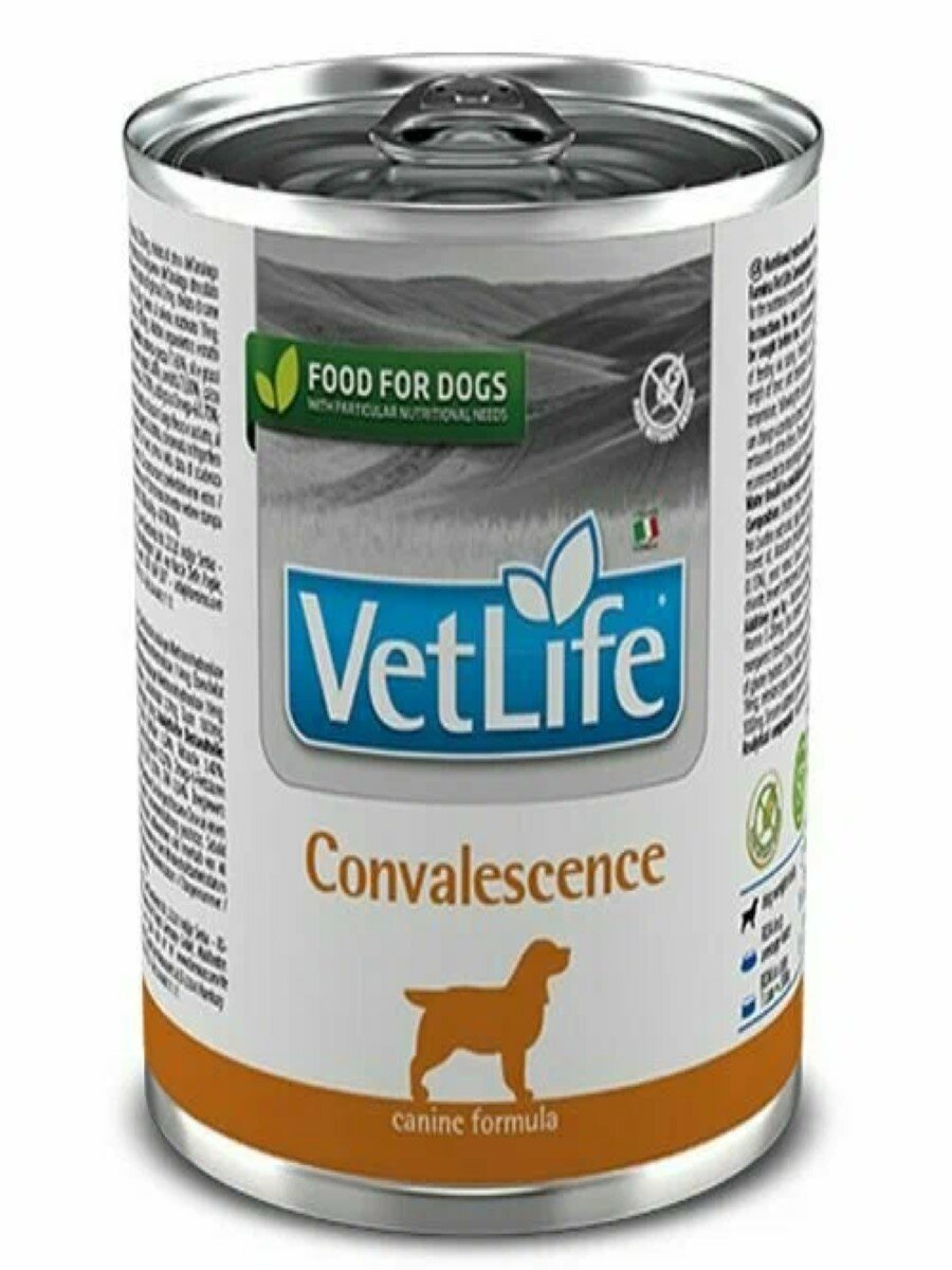 Farmina Консервы Vet Life Dog Convalescence для собак в период восстановления 300г (6штук)
