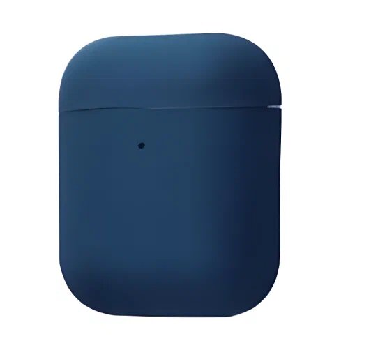 Защитный чехол для беспроводных наушников Apple AirPods 1 и AirPods 2 / Силиконовый тонкий кейс для наушников Эпл Аирподс 1 и Аирподс 2 / Синий
