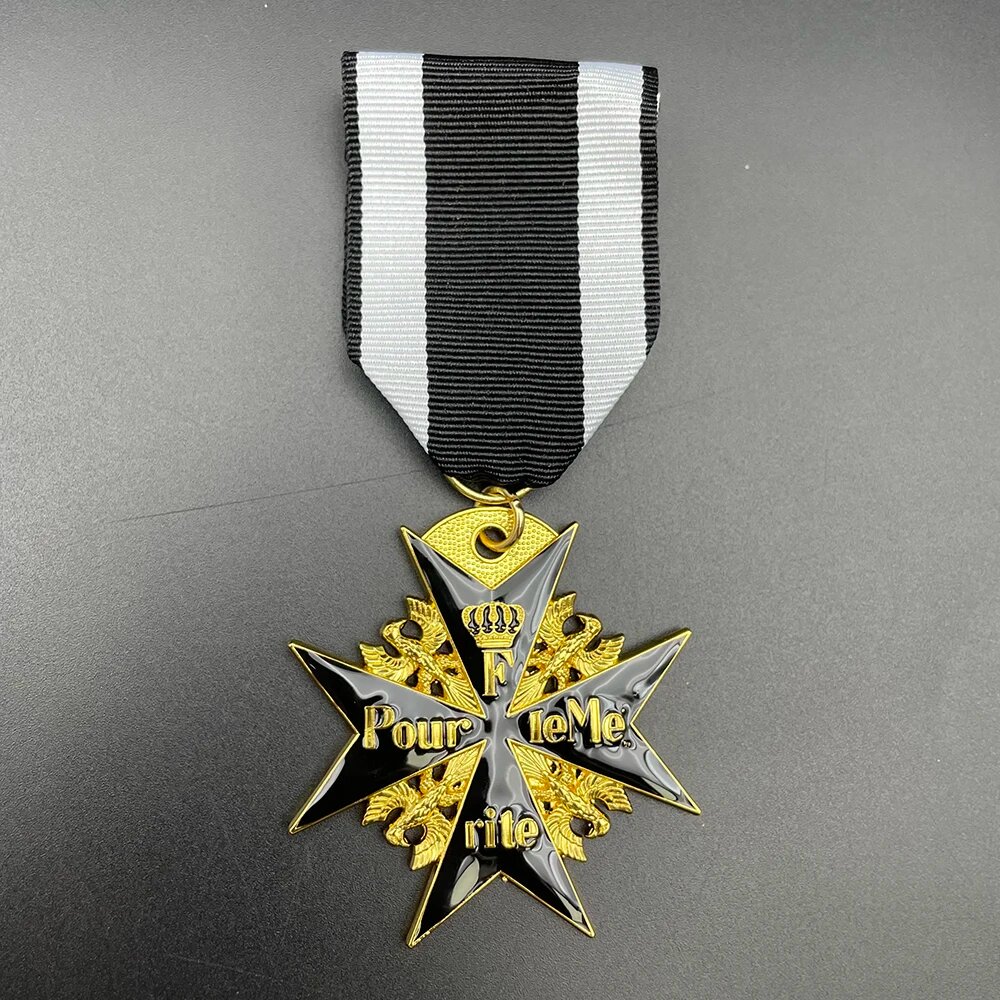 Металлические булавки Prussia German Pour Le Merite, синий и черный 1pc-black